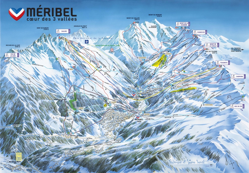 Meribel Piste Map 3 Valleys Ski Map